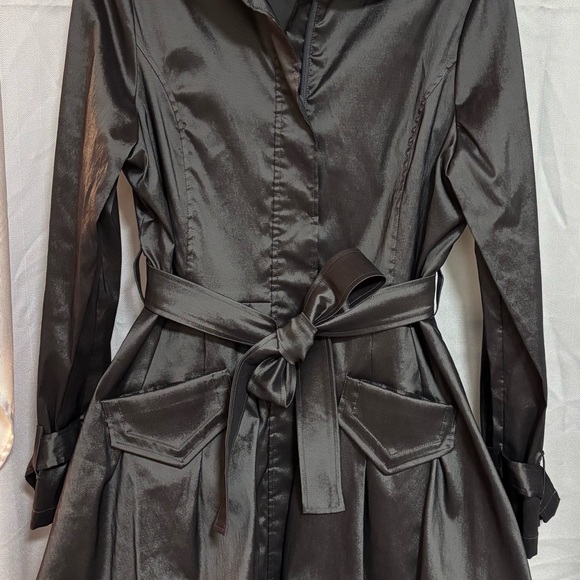 Joseph Ribkoff | Jackets & Coats | Sleek Pewter Satin Trench Coat ...